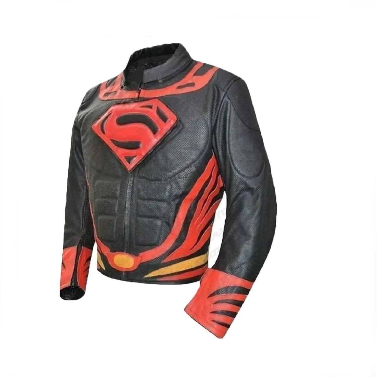 Superman Racing Motorbike jacket Pure Cow Hide Leather - MotoCollection