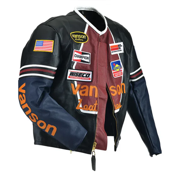 Vanson Star Real Leather Motorcycle Jacket - MotoCollection