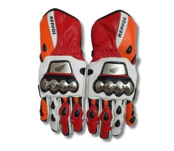 Honda Repsol Motorcycle Racing Leather Gloves - Genuine Leather Racing ...